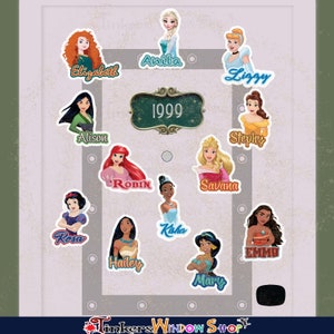 Customizable Disney Inspired Princesses - Magnet for D.i.s.n.e.y Cruise ...