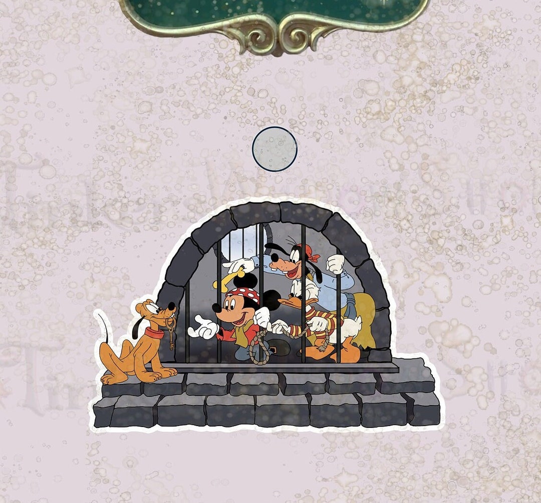Pirate Mickey, Donald, Pluto Jail Scene - DCL Cabin Decor - Etsy