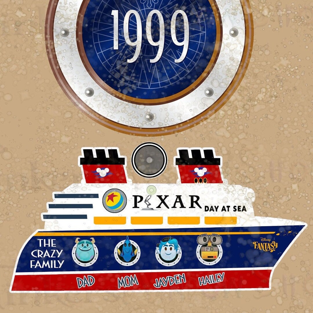 Pixar Day at Sea Family Magnet for D.I.S.N.E.Y DCL Ship With Custom ...