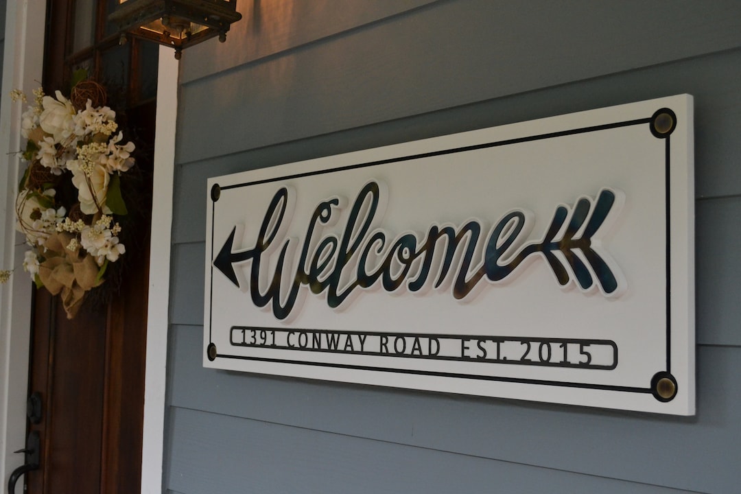 Welcome Sign / House Number Sign / Address Sign - Customizable Welcome ...