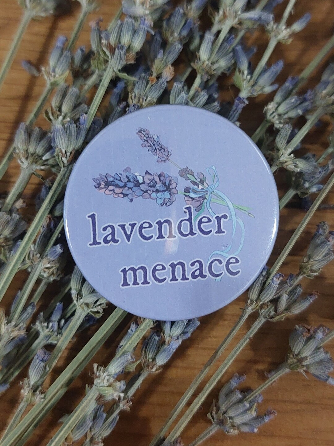 Lavender Menace Pin 38mm Badge Pins & Pinback Buttons - Etsy UK