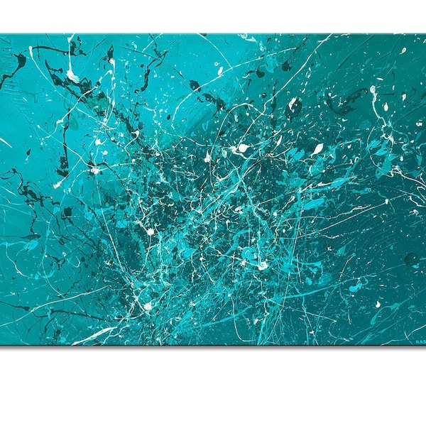 Turquoise Painting - Etsy