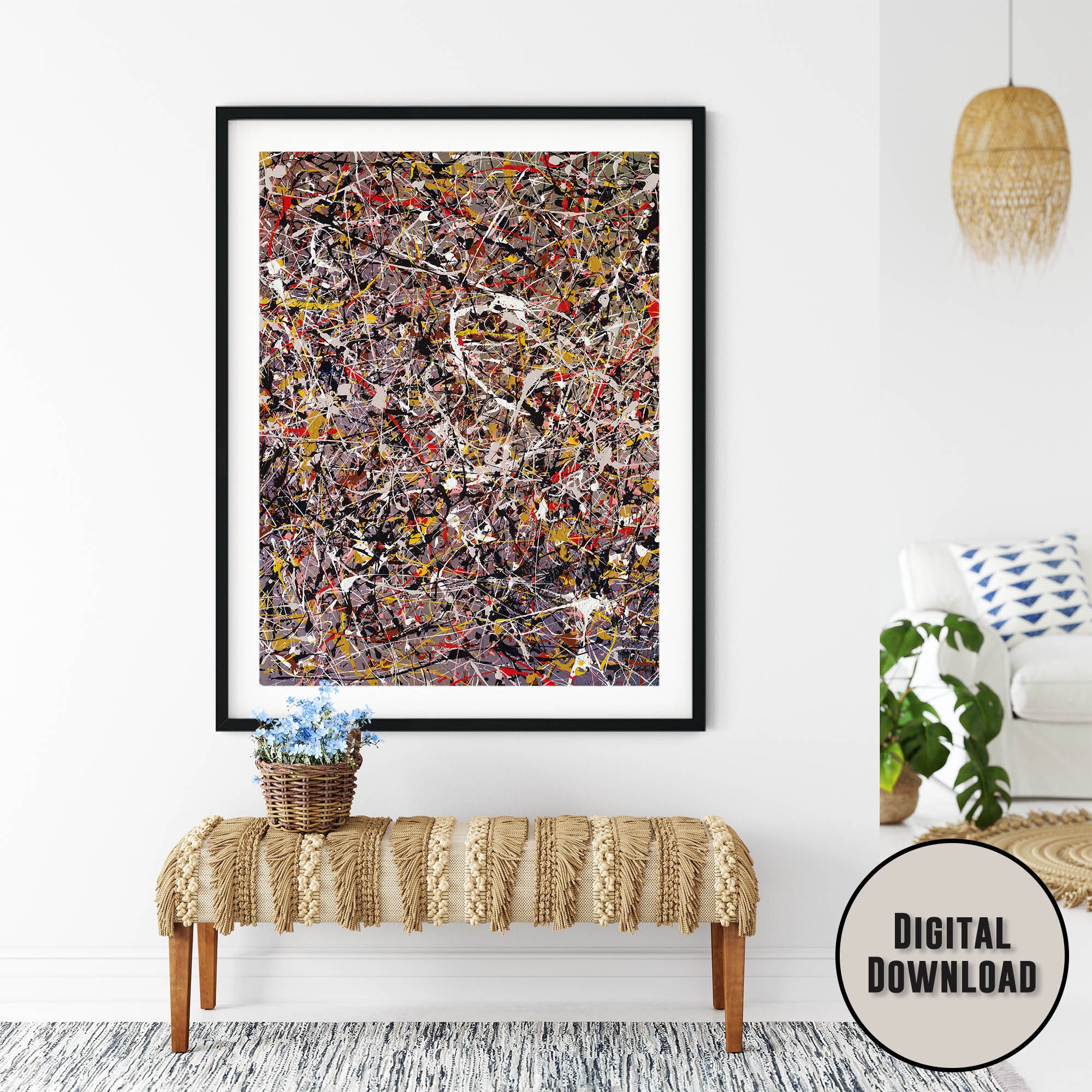 Jackson Pollock Print, Pollock Style Art, Digital Download Art Print ...