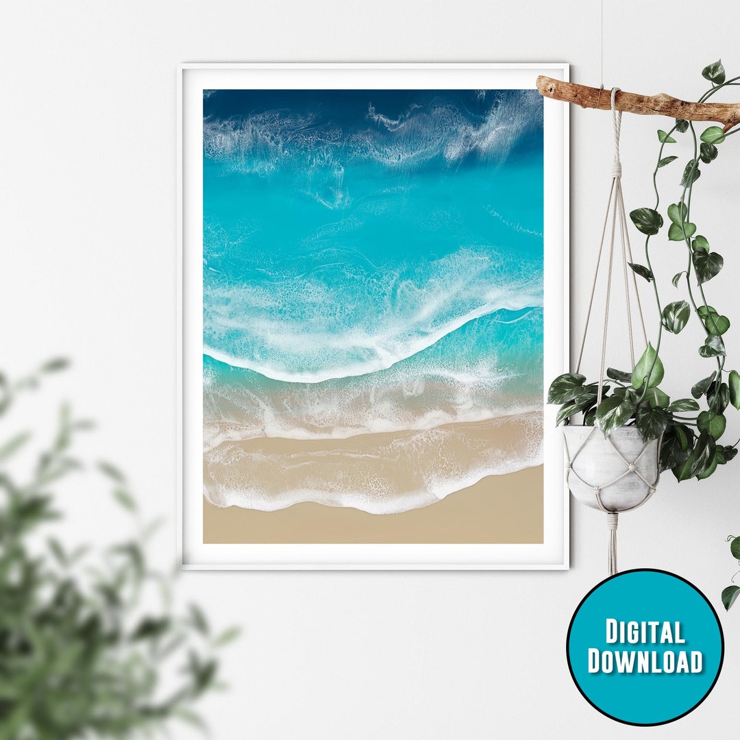 Coastal Printable Wall Art, BEACH WALL ART, Aerial Beach Print, Beach ...