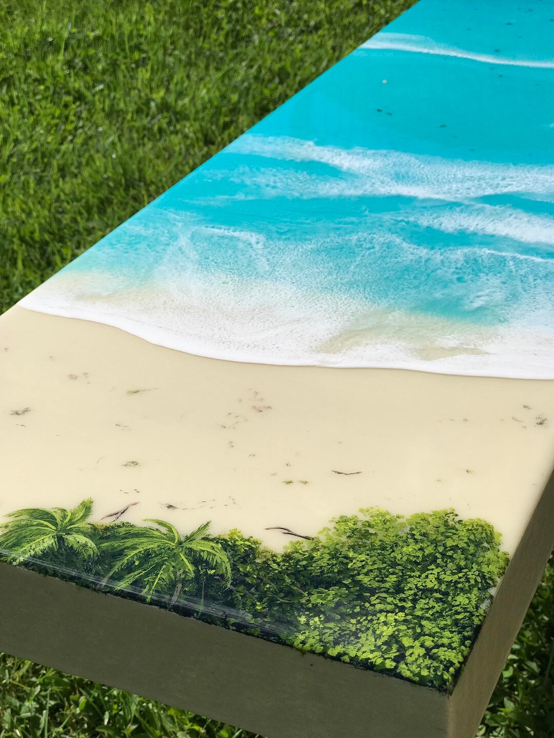 Resin BEACH Art, Resin PAINTING, CALIFORNIA Painting, Resin Tropical ...