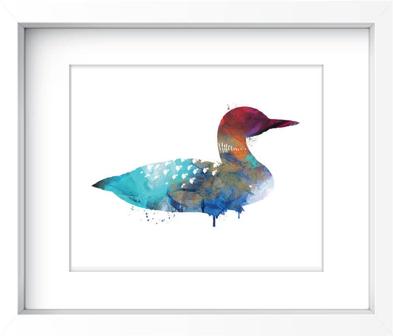 Abstract Loon Print | 3 Available Sizes | Free Shipping to Canada & US ...