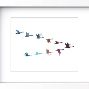 Abstract Geese Print | 3 Available Sizes | Free Shipping to Canada & US ...