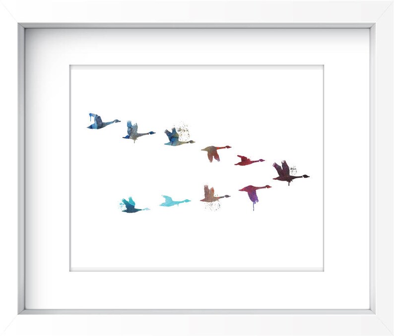Abstract Geese Print | 3 Available Sizes | Free Shipping to Canada & US ...