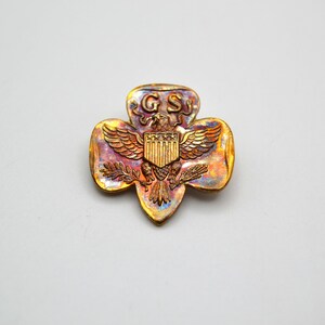 RARE 1940s Girl Scout Pin | Gold Eagle Collectible | Vintage Treasure ...