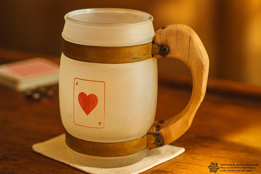 Vintage Siesta Ware Barrel Mug – Frosted Glass & Wood Handle – Ace of ...