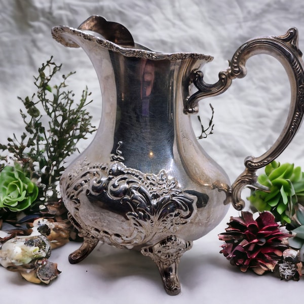 Silver Plate Pitcher - Etsy
