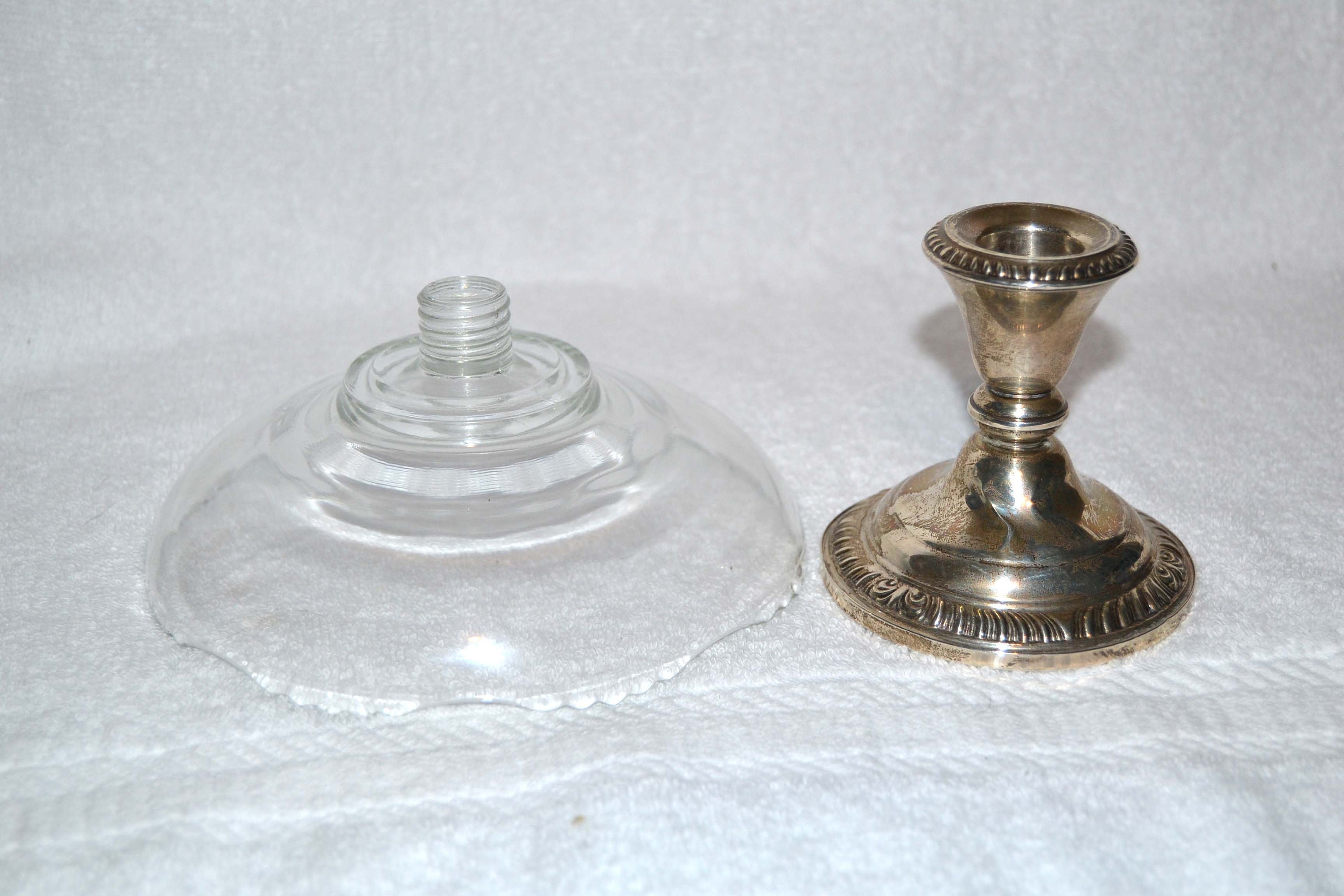 Vintage Sterling and Glass Compote Bowls - Frank M Whiting - Weighted ...