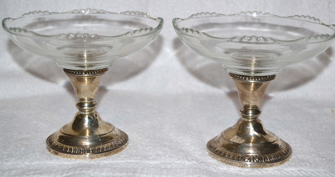 Vintage Sterling and Glass Compote Bowls Frank M Whiting - Etsy