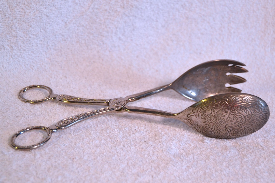 Elegant Vintage Silver Plated Salad Tongs Ornate Silverware - Etsy Canada