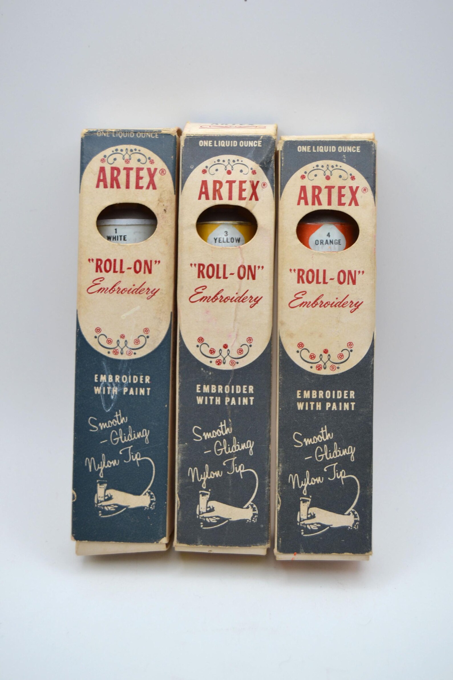 Vintage ARTEX Roll-on Embroidery Paint Lot | 11 Tubes With Original ...