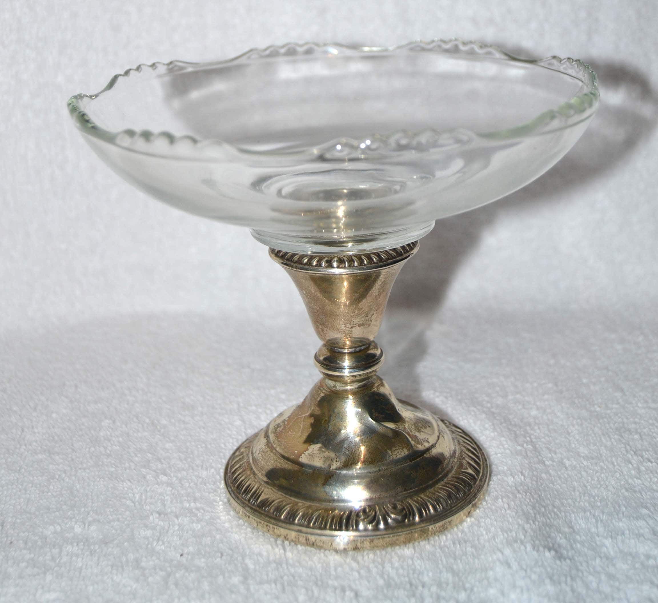 Vintage Sterling and Glass Compote Bowls - Frank M Whiting - Weighted ...