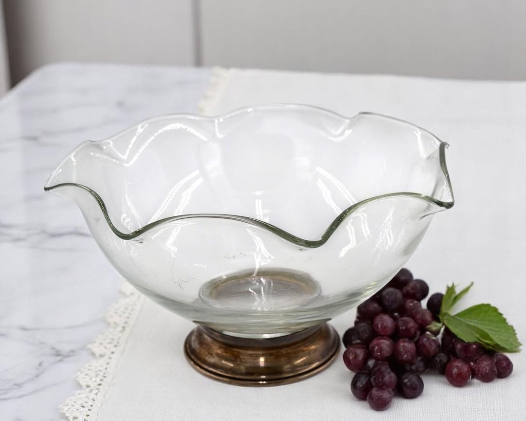1930s Sterling Silver & Crystal Bowl – Wallace B-147 Elegant Footed ...