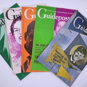 Vintage Guideposts Magazines Lot 1968, 5 Issues april, May, July ...