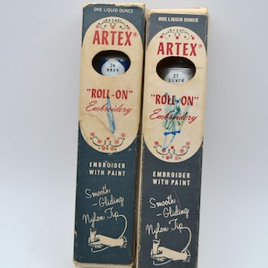 Vintage 1970s ARTEX Roll-on Embroidery Paints | 11 Tube Set in Original ...