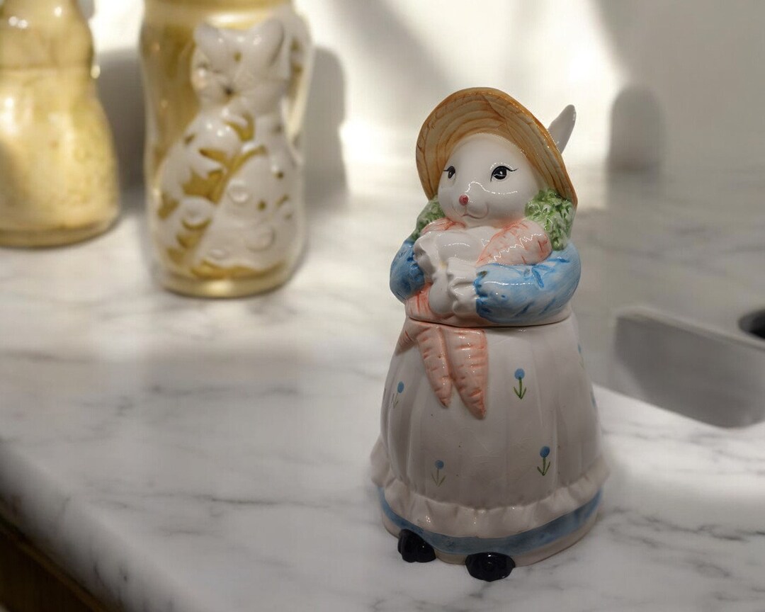 Vintage 1980s Miss Peter Rabbit Cookie Jar - Epicure Essentials ...