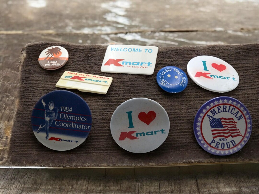 Vintage Kmart Employee Pins Lot | 1984 Olympics, Slogans & Bonus Pins ...