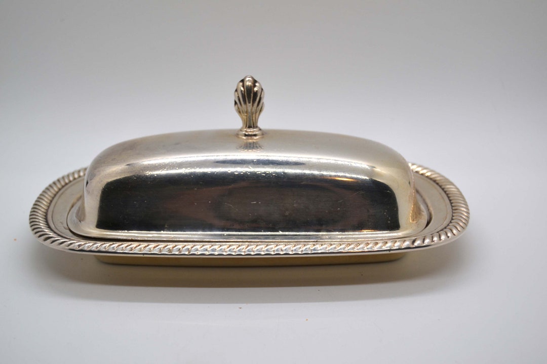 Elegant WM Rogers 887 Silverplate 3-piece Butter Dish Classic Tableware ...