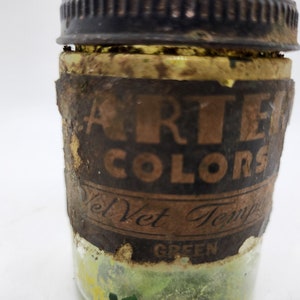 Rare 1930s Carter's Colors Green Inkwell Bottle W/ Original Label & Cap ...