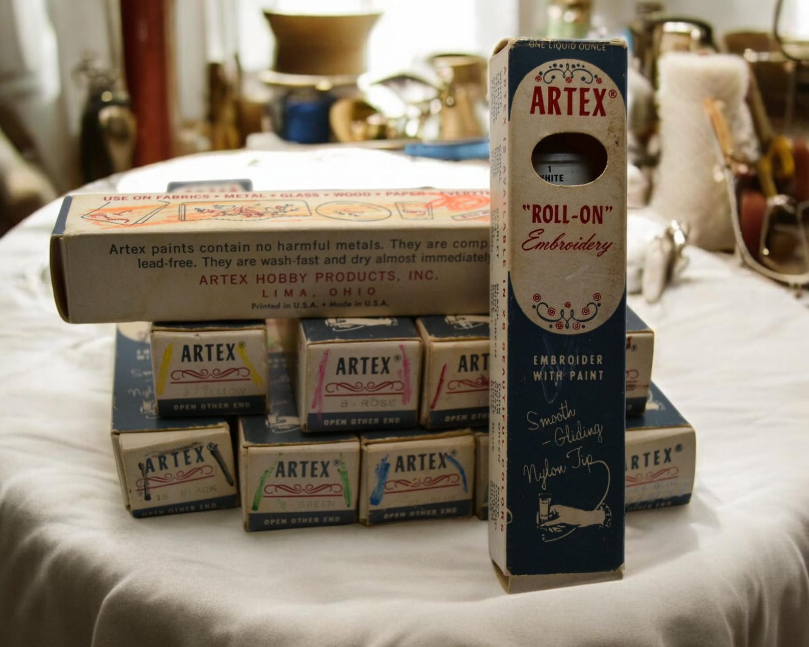 Vintage 1970s ARTEX Roll-on Embroidery Paints | 11 Tube Set in Original ...