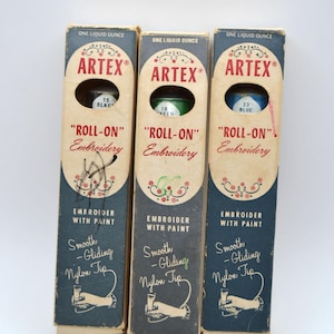 Vintage 1970s ARTEX Roll-on Embroidery Paints | 11 Tube Set in Original ...