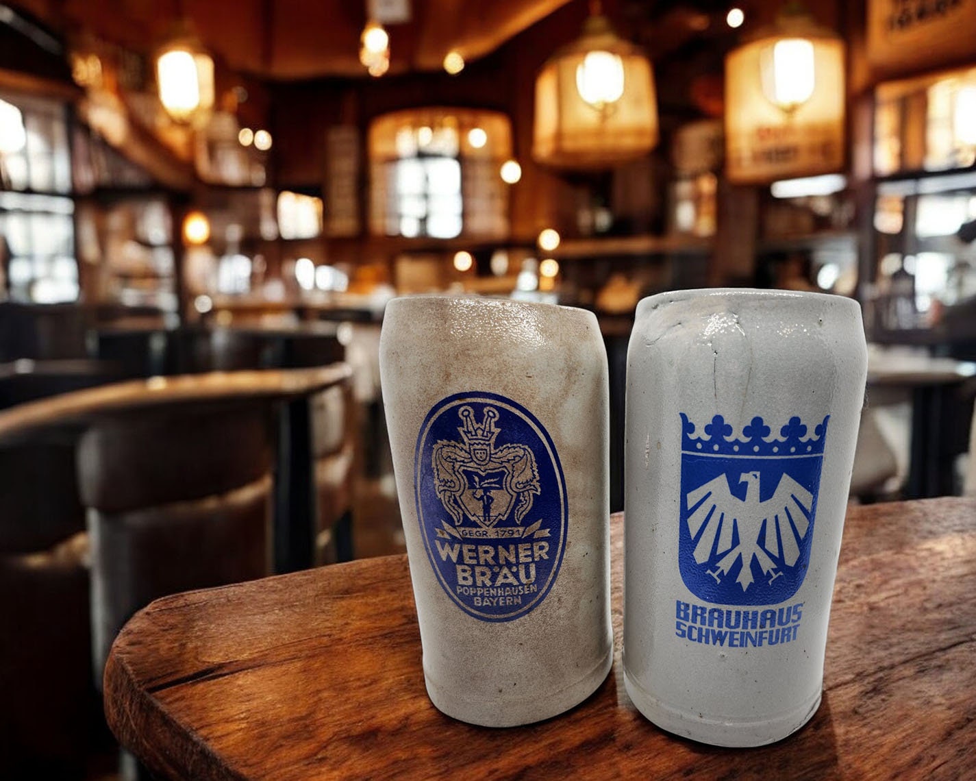 Werner Brau 1L Stoneware Beer Stein Bonus Brauhaus Schweinfurt Mug FREE ...
