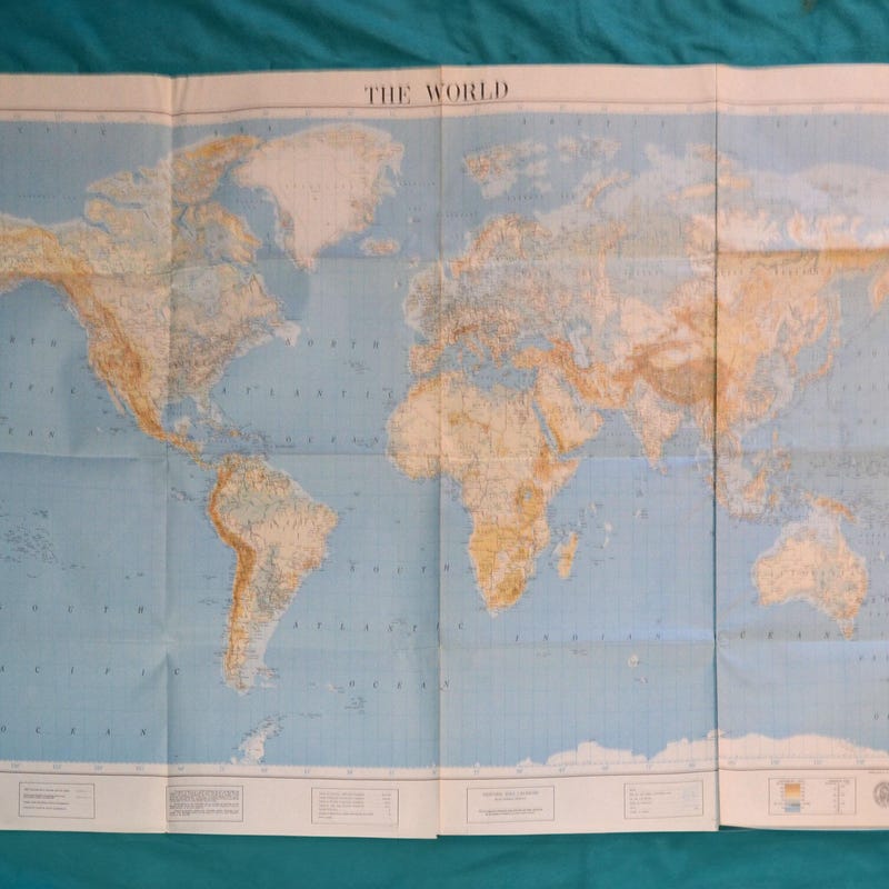 Antique Wall Map - Etsy