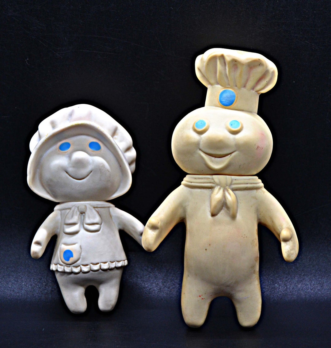 Vintage 1971 Doughboy & 1972 Doughgirl Vinyl Dolls Pillsbury ...