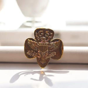 RARE 1940s Girl Scout Pin | Gold Eagle Collectible | Vintage Treasure ...