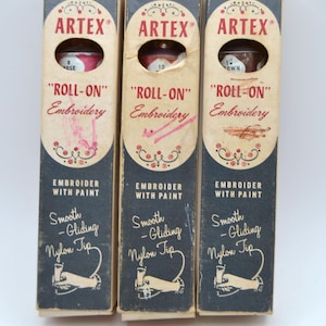 Vintage 1970s ARTEX Roll-on Embroidery Paints | 11 Tube Set in Original ...
