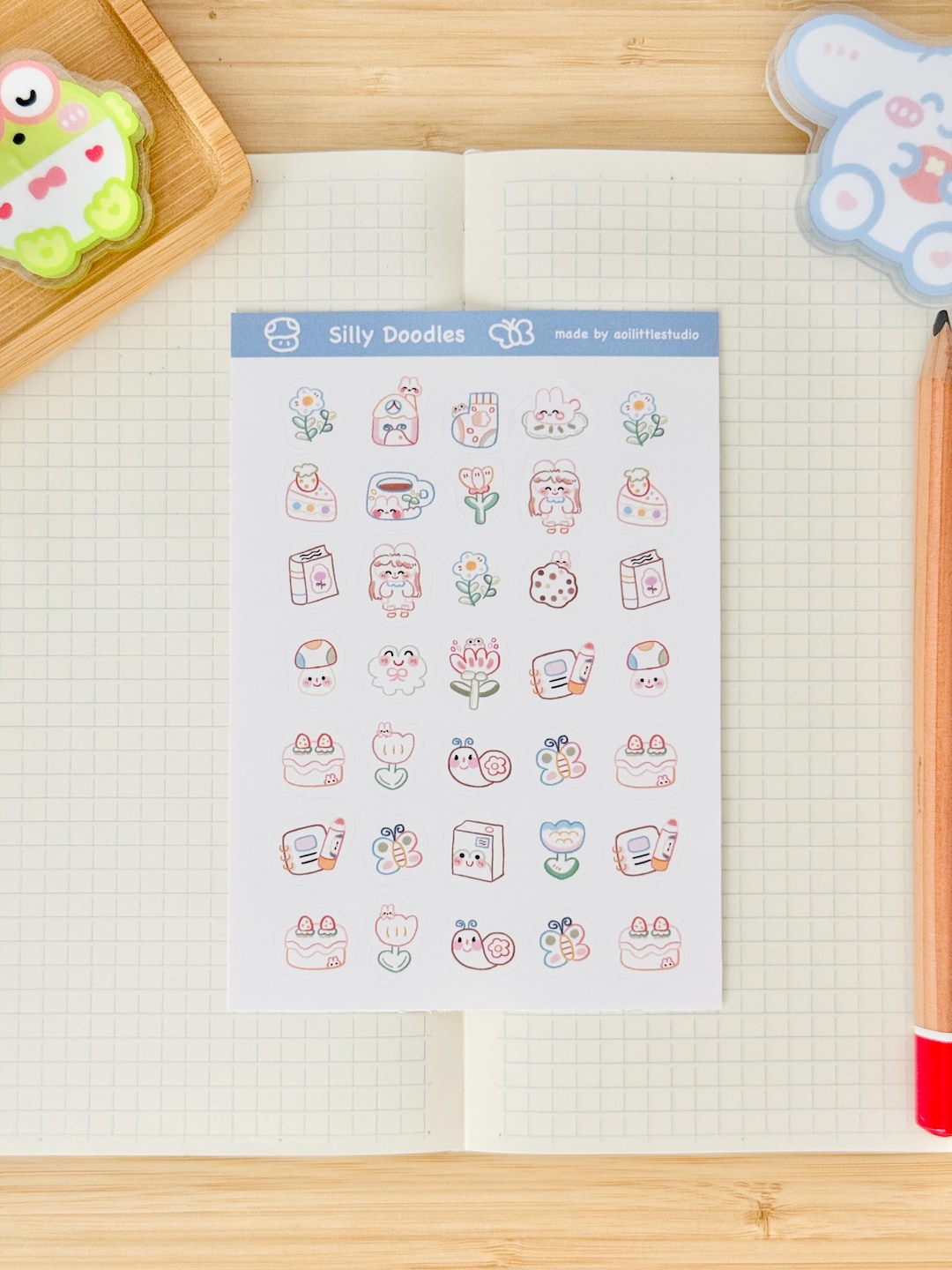 Silly Doodles Sticker Sheet | Bullet Journal Stickers, Cute Planner ...