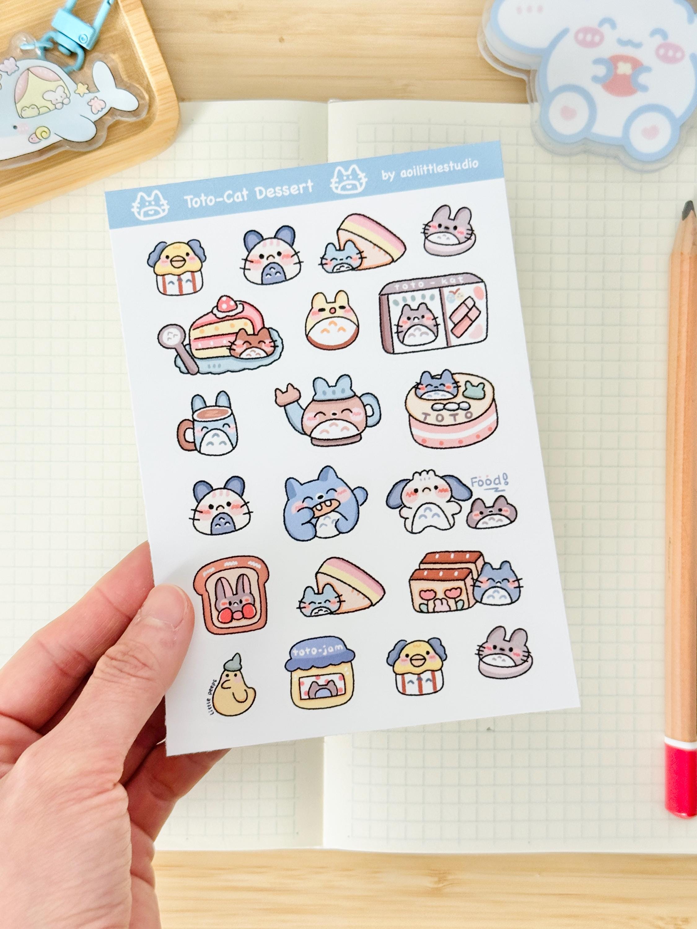 Toto-cat Dessert Sticker Sheet | Bullet Journal Stickers, Cute Planner ...