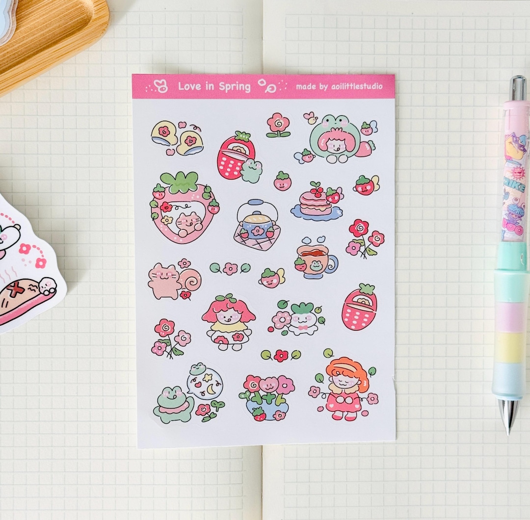 Love in Spring Sticker Sheet | Bullet Journal Stickers, Cute Planner ...