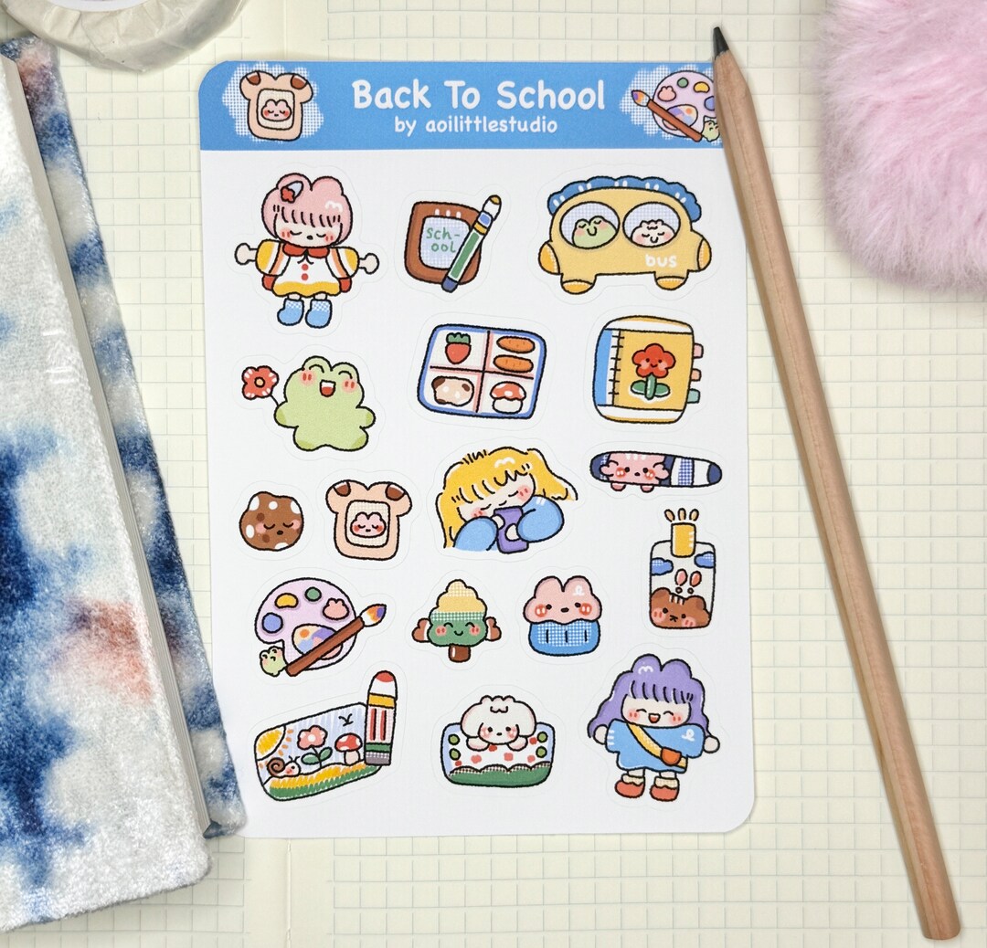 Back to School Sticker Sheet Bullet Journal Stickers, Cute Planner ...