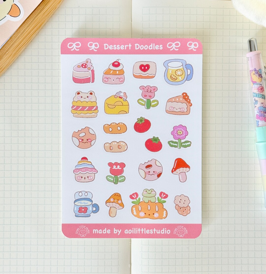 Dessert Doodles Sticker Sheet Bullet Journal Stickers, Cute Planner ...