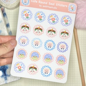 Cute Round Seal Sticker Sheet Bullet Journal Stickers, Cute Planner ...