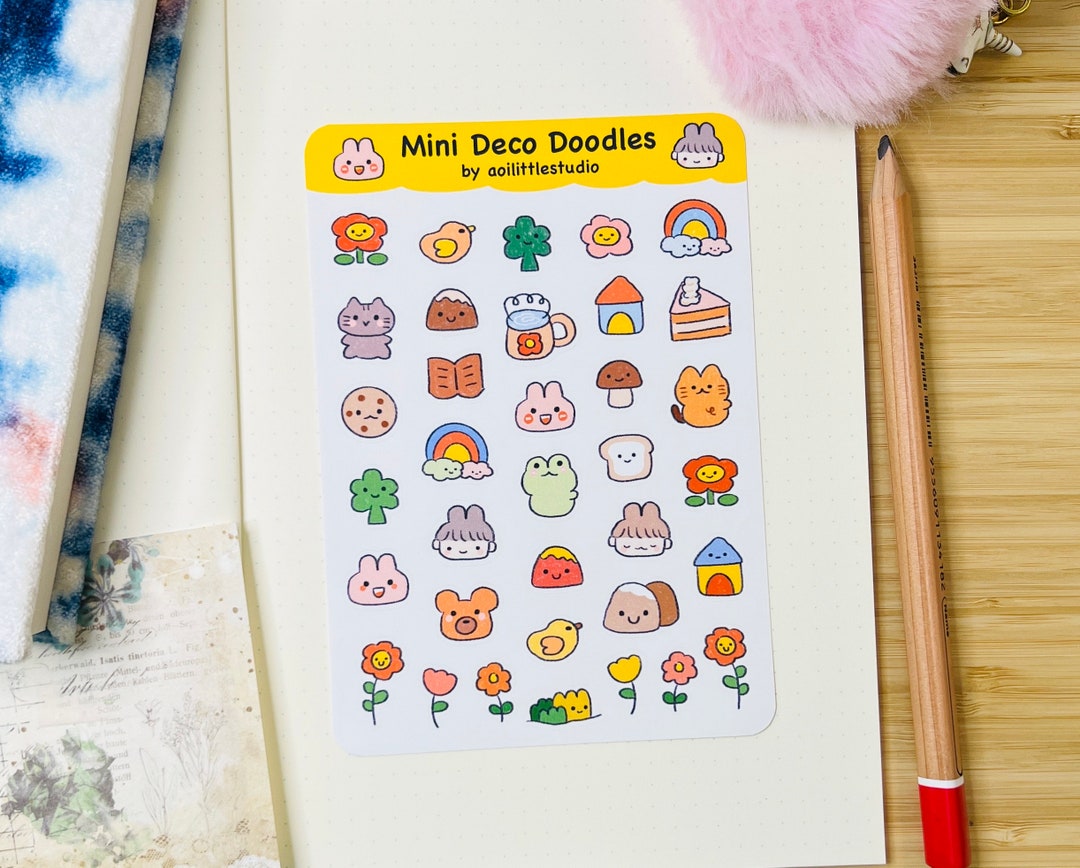 Mini Deco Doodles Sticker Sheet Bullet Journal Stickers, Cute Planner ...