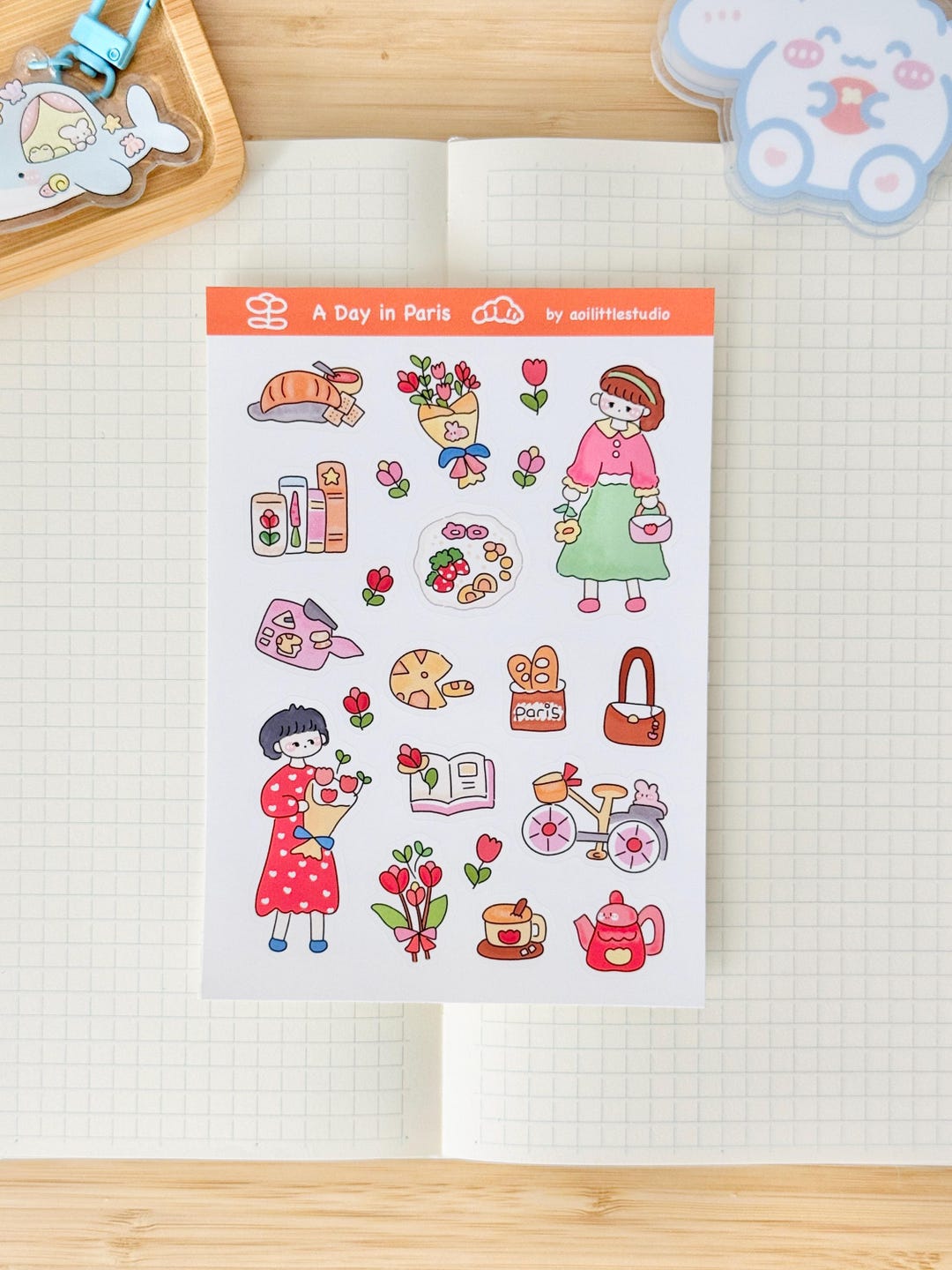 A Day in Paris Sticker Sheet | Bullet Journal Stickers, Cute Planner ...