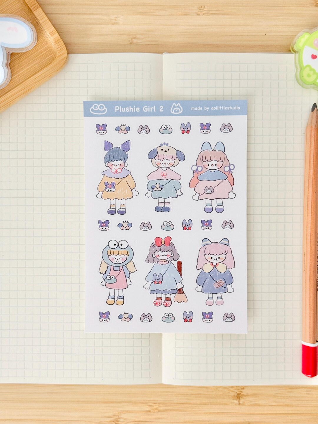 Plushie Girl 2 Sticker Sheet | Bullet Journal Stickers, Cute Planner ...