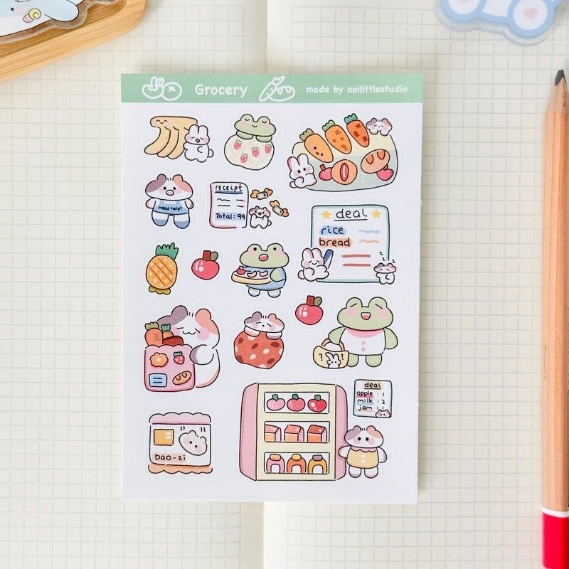 Cute Korean Food Stickers - Etsy