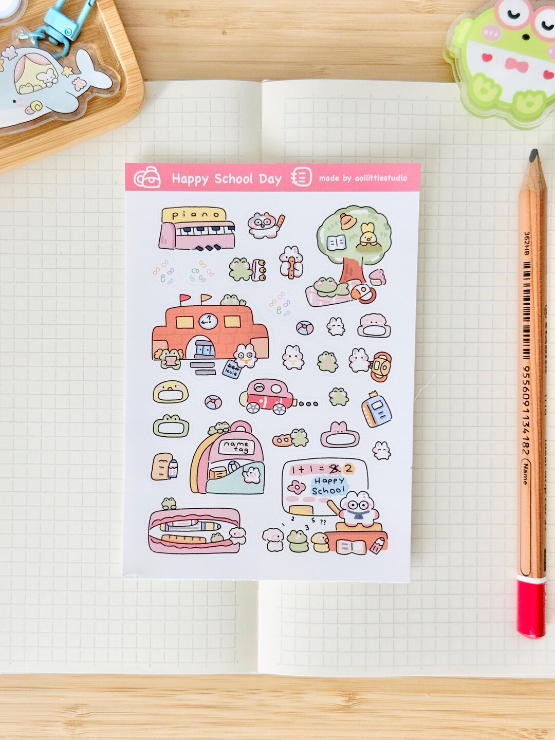Happy School Day Sticker Sheet | Bullet Journal Stickers, Cute Planner ...