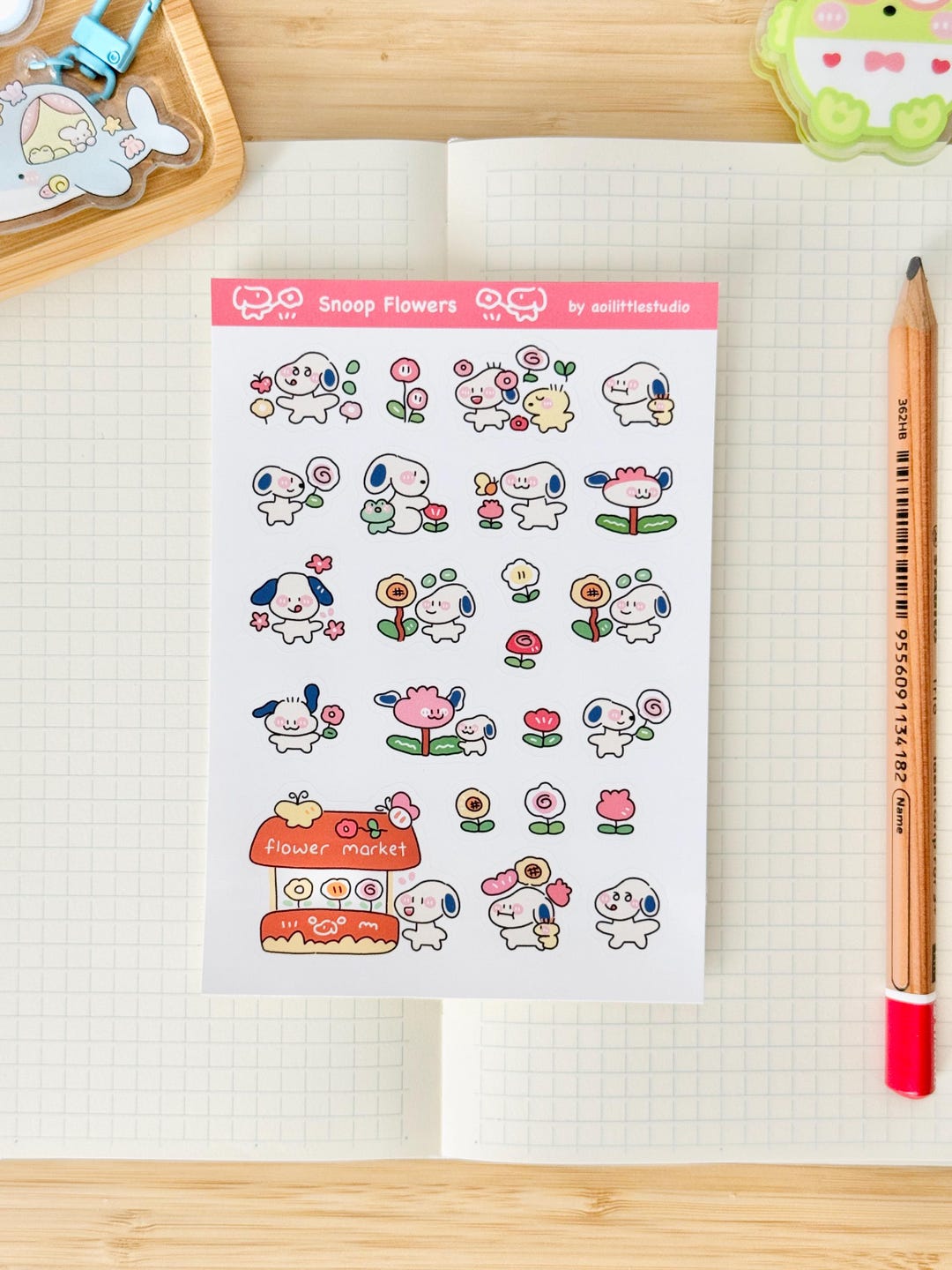 Snoop Flowers Sticker Sheet | Bullet Journal Stickers, Cute Planner ...