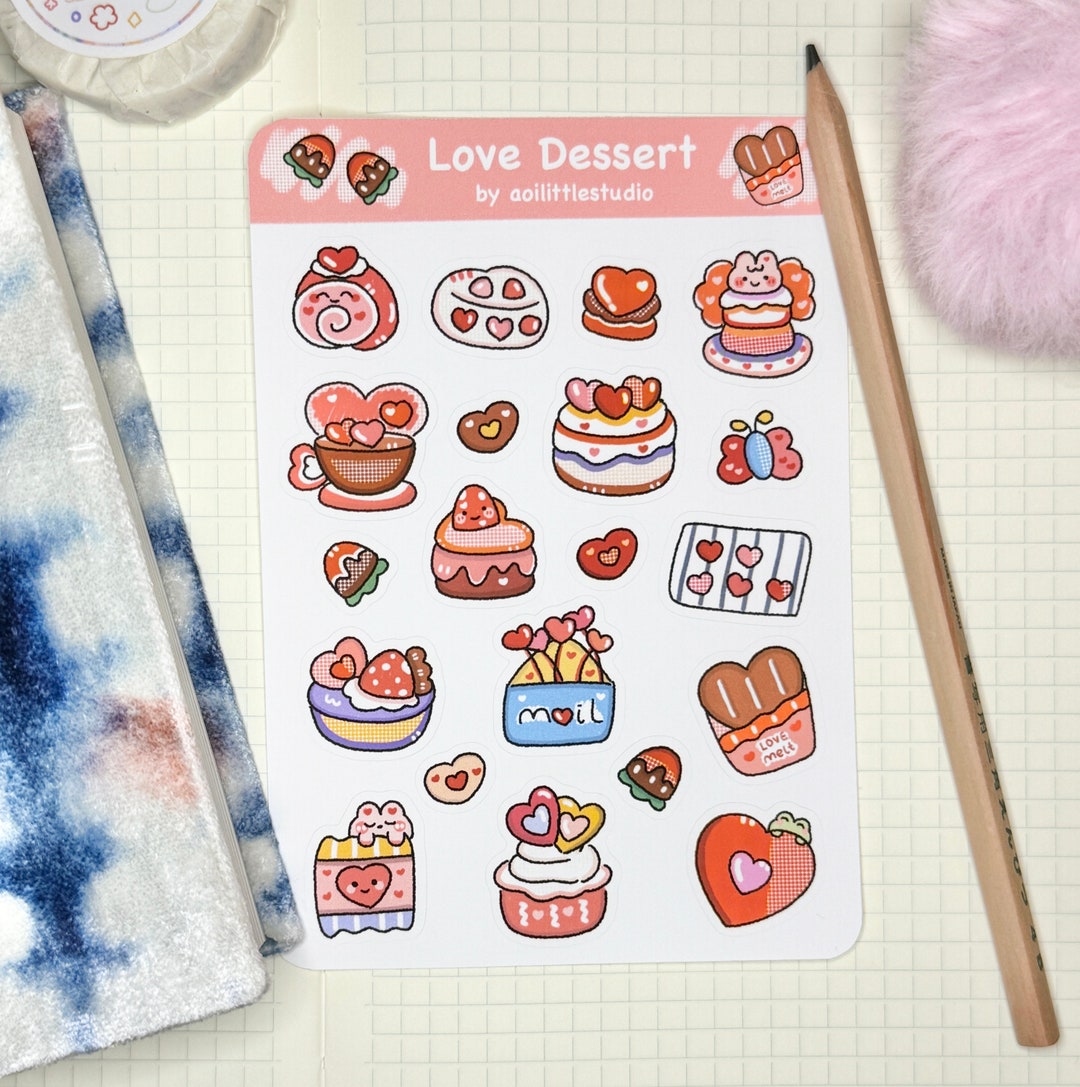 Love Dessert Sticker Sheet Bullet Journal Stickers, Cute Planner ...