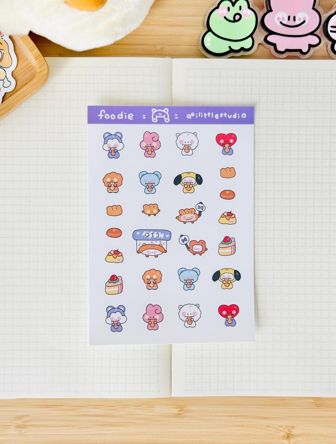 Foodie BT21 Sticker Sheet | Bullet Journal Stickers, Cute Planner ...