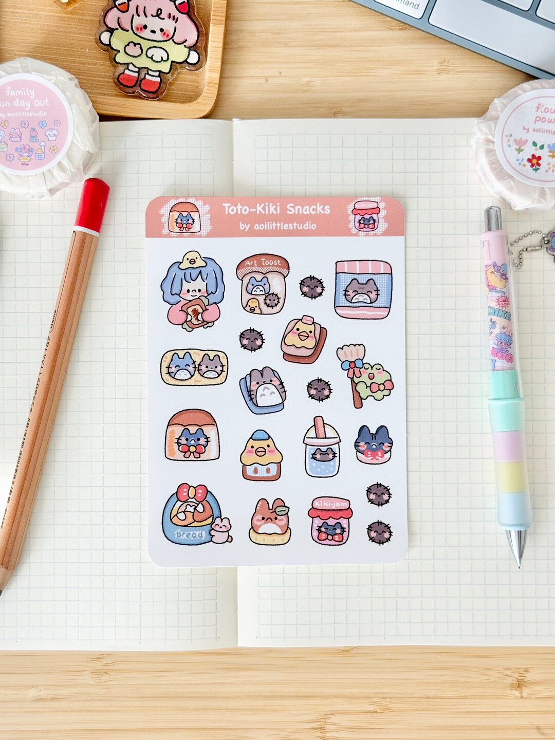 Toto-kiki Snacks Sticker Sheet Bullet Journal Stickers, Cute Planner ...