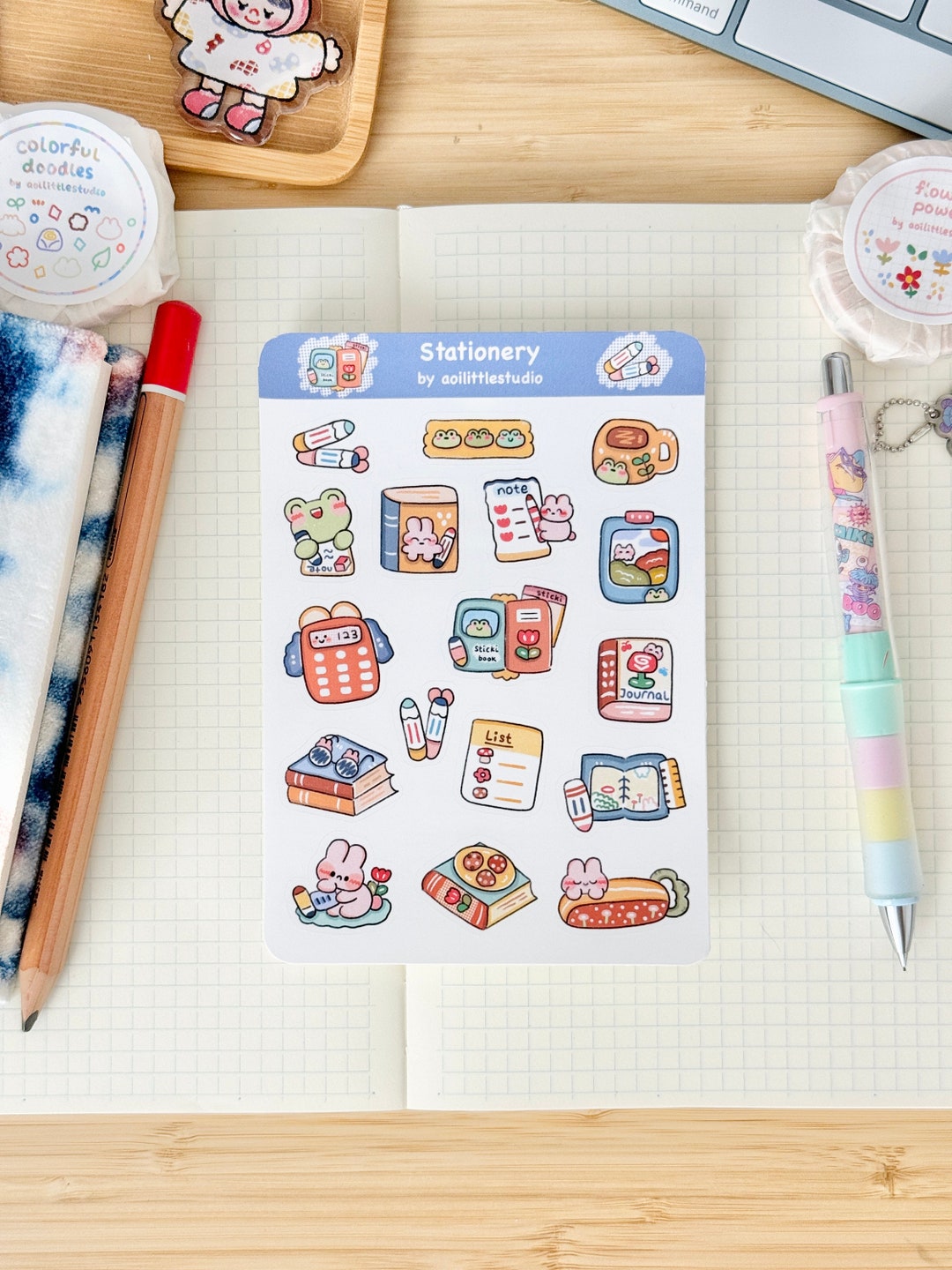 Stationery Sticker Sheet Bullet Journal Stickers, Cute Planner Stickers ...
